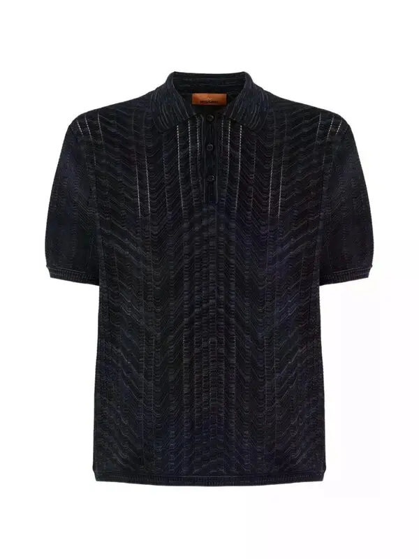 Missoni Openwork Knit Cotton And Viscose Polo Shirt