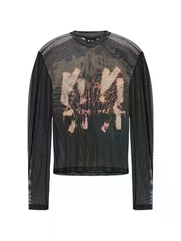 44 LABEL GROUP Graphic-print Long-sleeve T-shirt - Black
