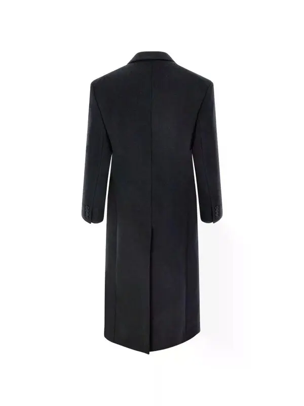Saint Laurent Long Coat In Double-face Wool Felt