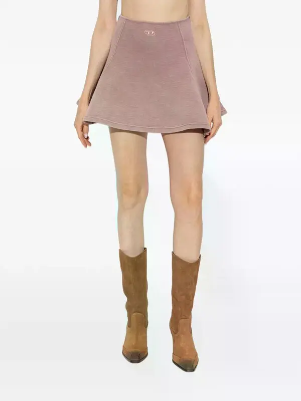 DIESEL® Logo-embroidered Flared Skirt