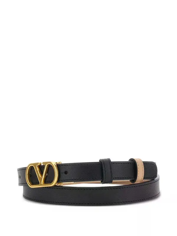 Valentino Garavani Vlogo Signature Reversible Leather Belt - Black