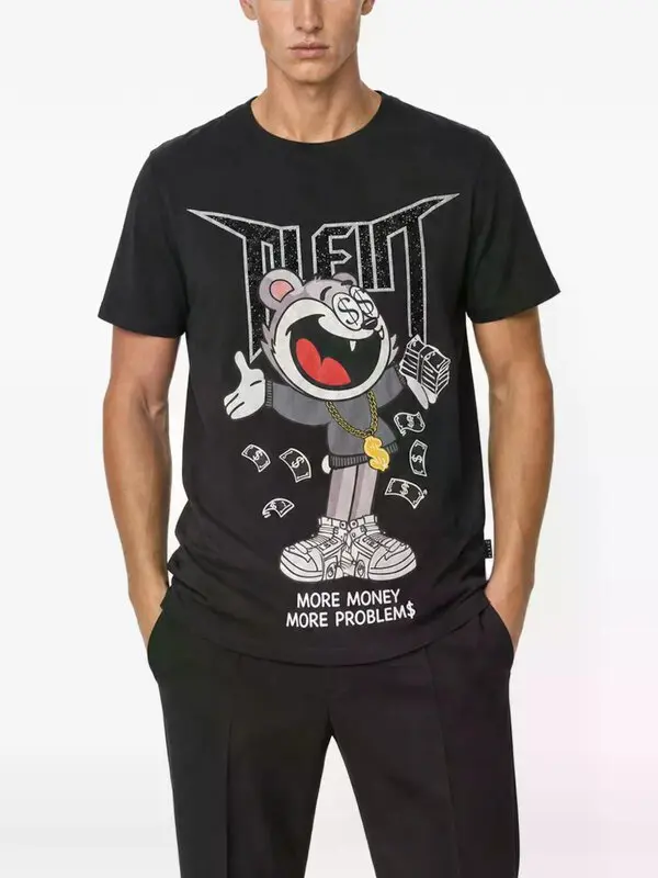 Philipp Plein Jersey T-shirt Money Bear - Black