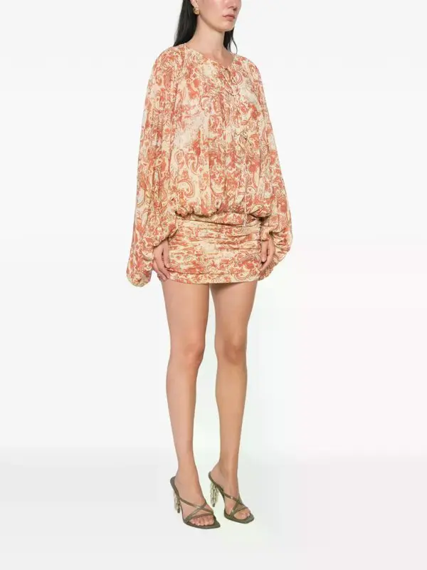 DE LA VALI Eulalia Paisley-print Mini Dress