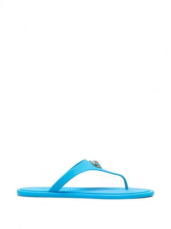 Versace Medusa Plaque Thong Sandals - Blue