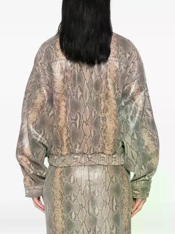 DUCIE Jasmine Python-print Leather Jacket