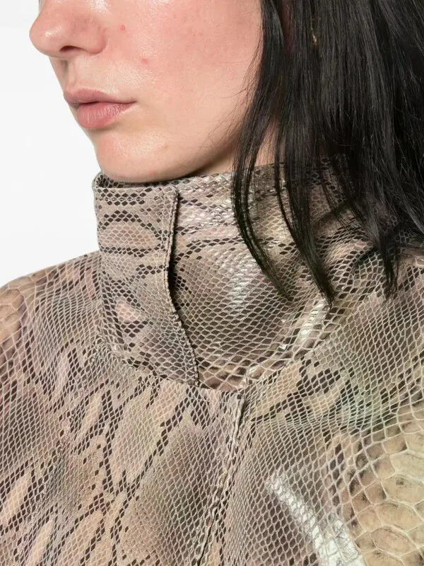 DUCIE Jasmine Python-print Leather Jacket