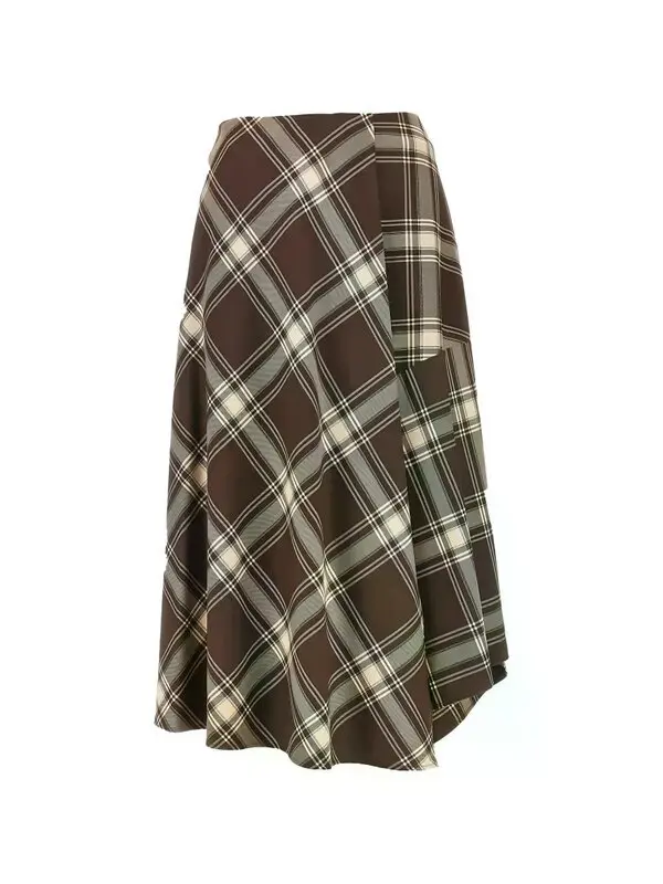 Max Mara Wool Twill Skirt - Brown