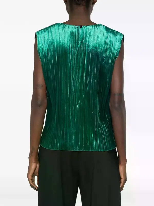 FORTE_FORTE Plissé-effect Sleeveless Blouse - Green