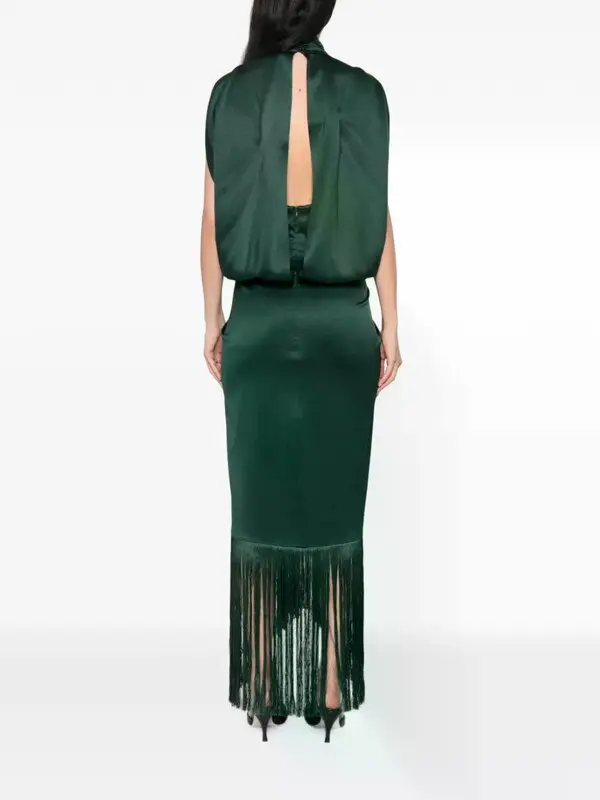ESSE STUDIOS Eros Fringe-trimmed Maxi Dress