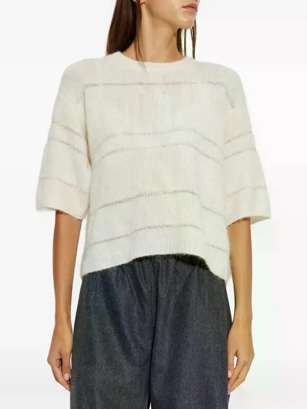 Fabiana Filippi Sequin-embellished Stripe-detail Sweater
