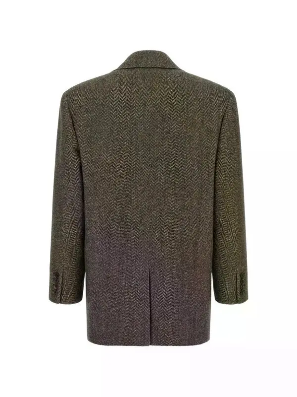 Saint Laurent Single-breasted Herringbone Wool Jacket