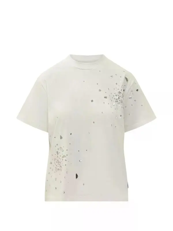 DES_PHEMMES Crystal-embellished T-shirt - Neutrals