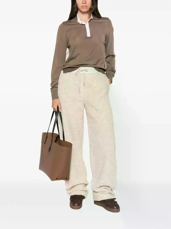 Moncler Logo Patch Panelled Track Pants - Neutrals