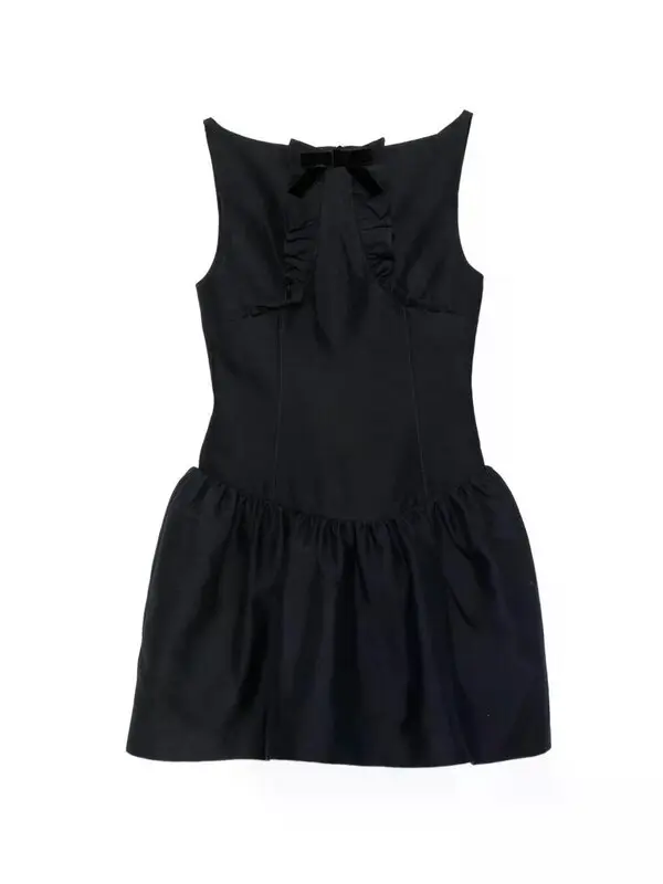 SHUSHU/TONG Ruffled Bow-detail Mini Dress - Blue