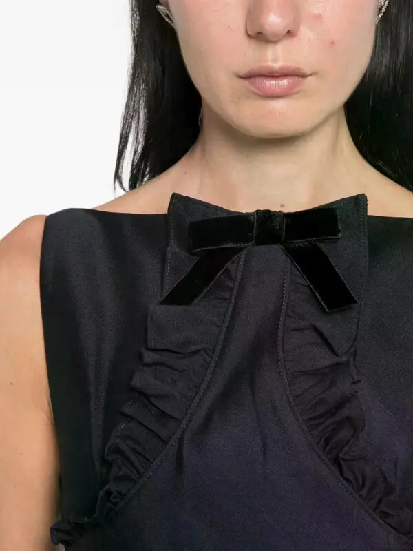SHUSHU/TONG Ruffled Bow-detail Mini Dress