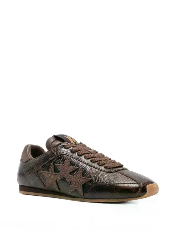Amiri Python-effect Star-patch Sneakers - Brown