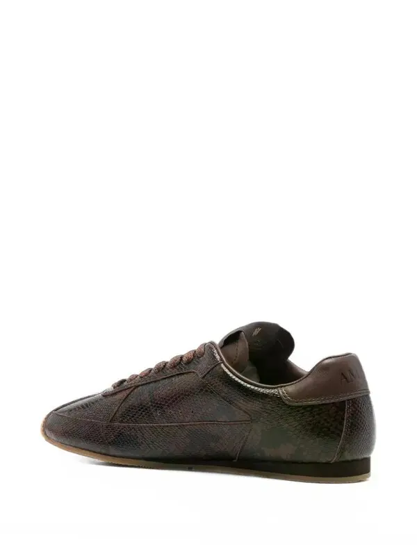 Amiri Python-effect Star-patch Sneakers - Brown