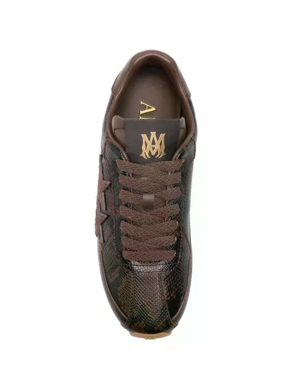 Amiri Python-effect Star-patch Sneakers - Brown