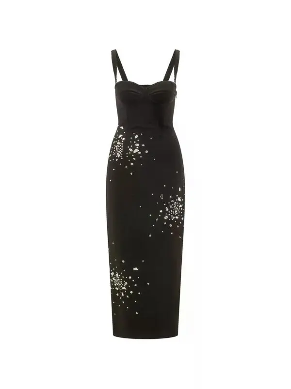 DES_PHEMMES Embellished Bustier Midi Dress