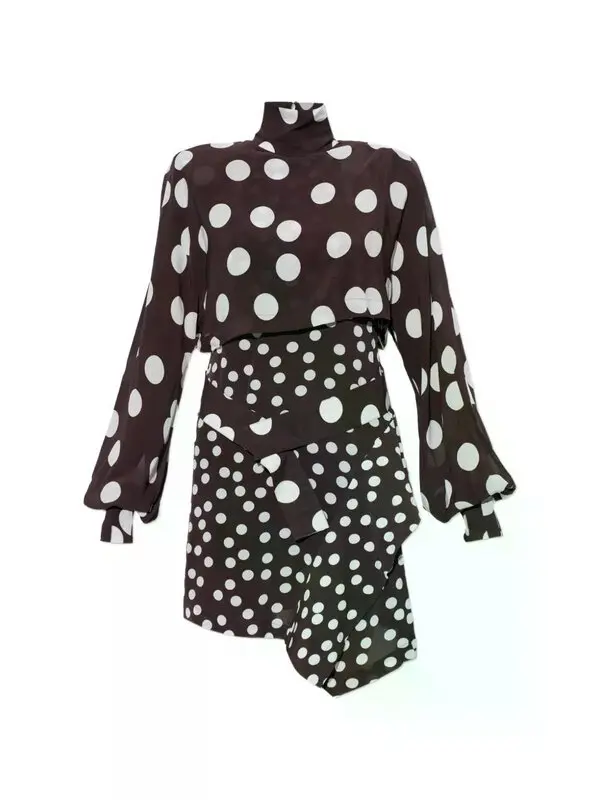 IRO PARIS Damelia Polka-dot Asymmetric Mini Dress