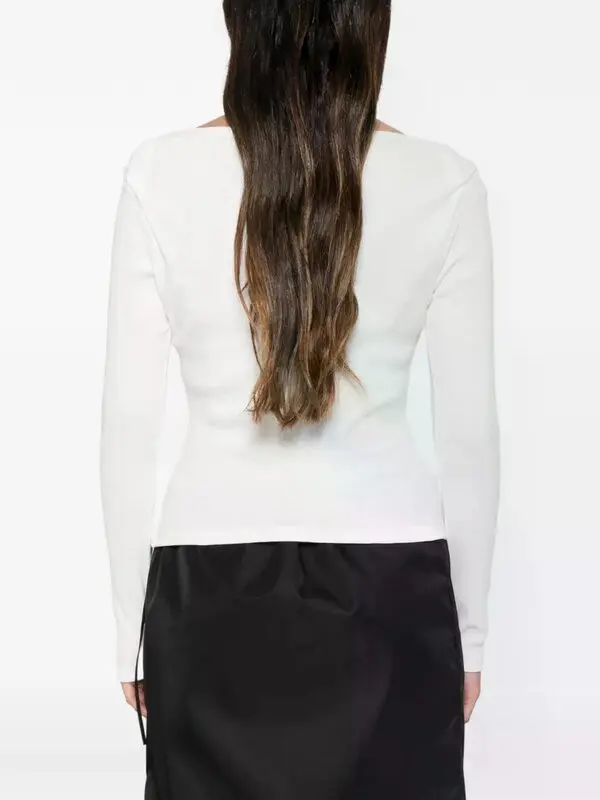 JIL SANDER Ribbed-knit Long-sleeve Top