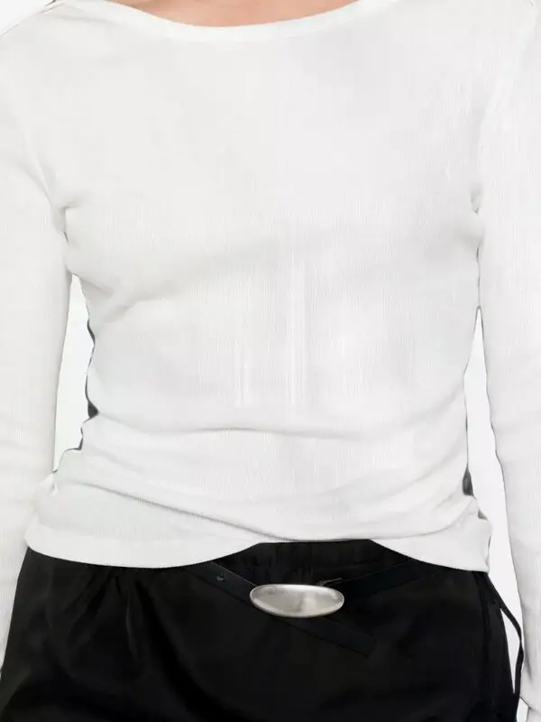 JIL SANDER Ribbed-knit Long-sleeve Top