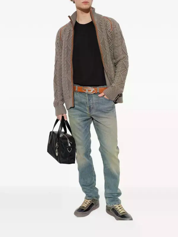 DIESEL® Zip Cardigan In Cable Knit