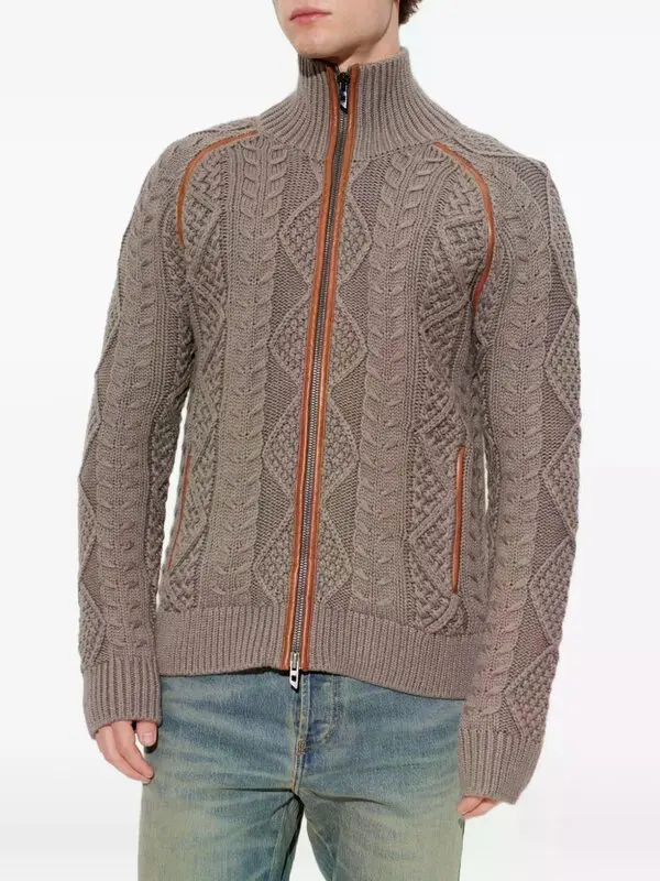 DIESEL® Zip Cardigan In Cable Knit