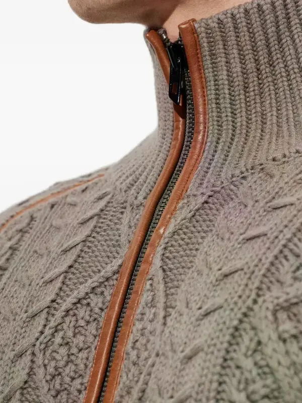 DIESEL® Zip Cardigan In Cable Knit