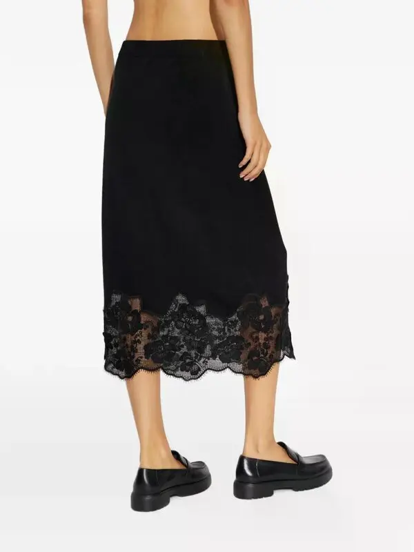 Fabiana Filippi Lace-trim Midi Skirt - Black
