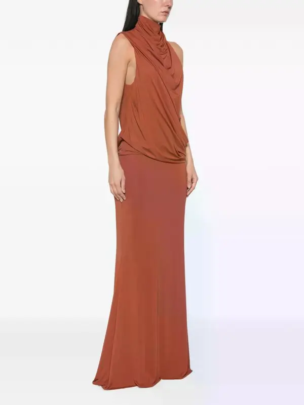 DE LA VALI Lurna Draped Jersey Maxi Dress