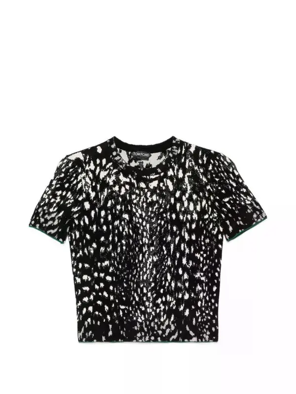 TOM FORD Lynx Jacquard Short Sleeve Sweater