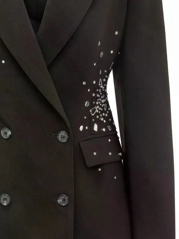 DES_PHEMMES Crystal-embellished Double-breasted Blazer
