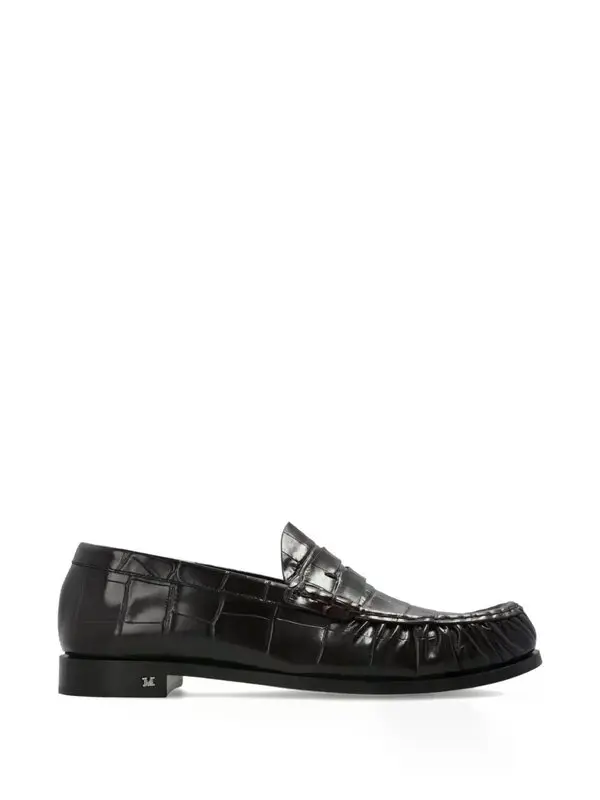 Max Mara Fingere Croc-effect Leather Ballet Flats - Brown