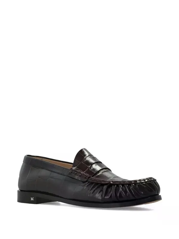 Max Mara Fingere Croc-effect Leather Ballet Flats
