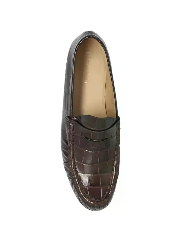Max Mara Fingere Croc-effect Leather Ballet Flats