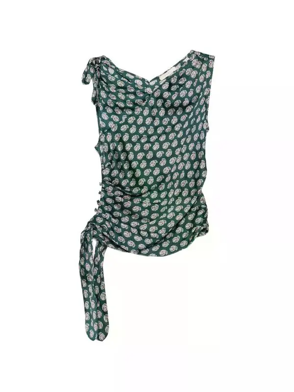 DÔEN Janille Paisley-print Top - Green