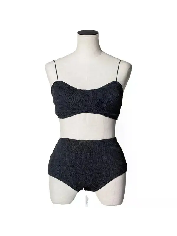 MULLER OF YOSHIOKUBO Bumpy Shirred Bikini - Black