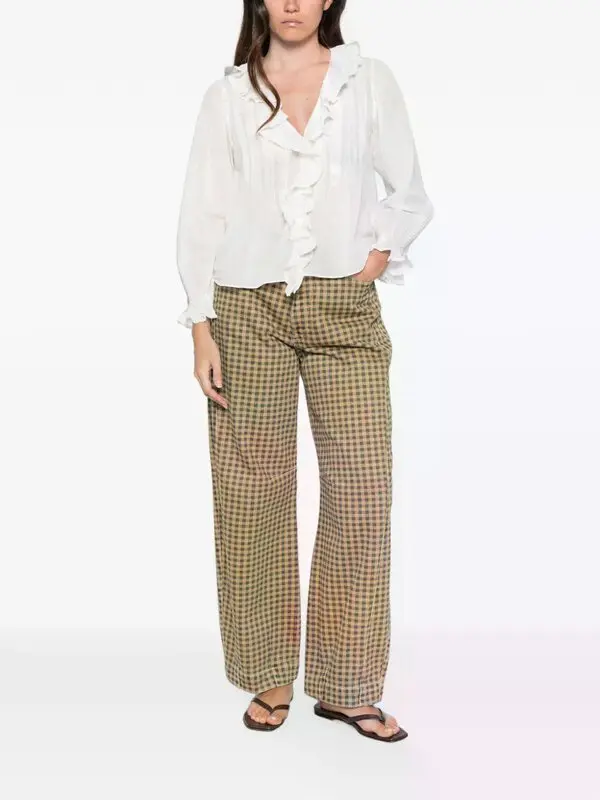 DÔEN Hardy Ruffled Pin-tucked Top