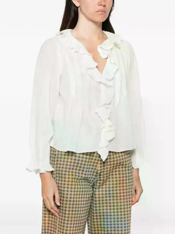 DÔEN Hardy Ruffled Pin-tucked Top