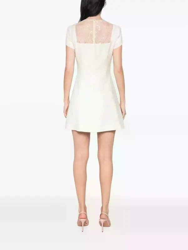 Valentino Garavani Lace-panelled Bow-detail Mini Dress