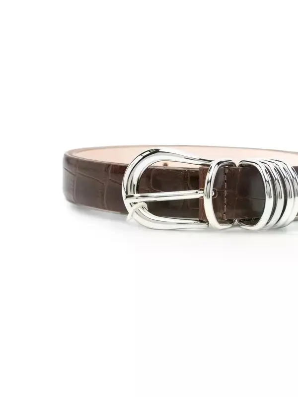 DEHANCHE Hollyhock Alligator-embossed Leather Belt
