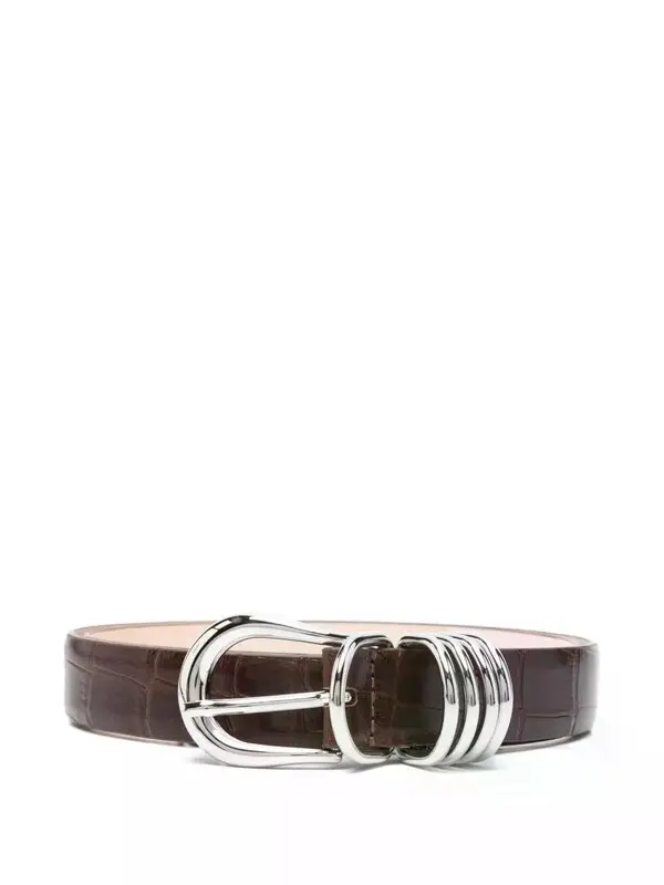 DEHANCHE Hollyhock Alligator-embossed Leather Belt - Brown