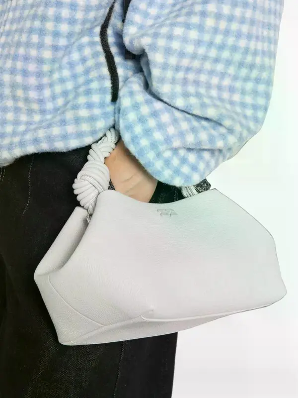 GANNI Bou Small Grain Top Handle Bag - Neutrals