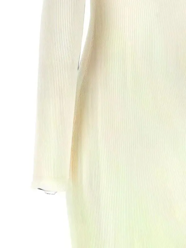 Elisabetta Franchi Ribbed-knit Tulle-trim Dress