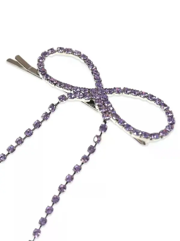 YELLOWSWALLOW Crystal-embellished Bow Hair Clips