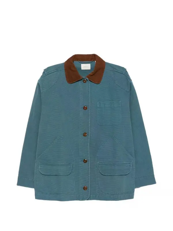 DÔEN Pascual Contrast-collar Jacket - Blue
