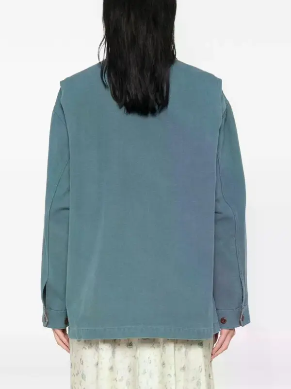 DÔEN Pascual Contrast-collar Jacket - Blue
