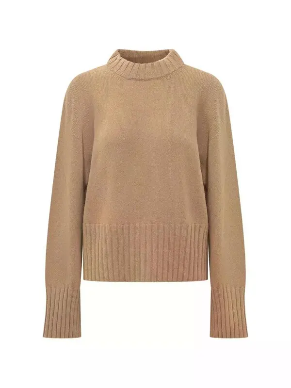 LANEUS Ribbed-trim Boxy-fit Sweater - Brown