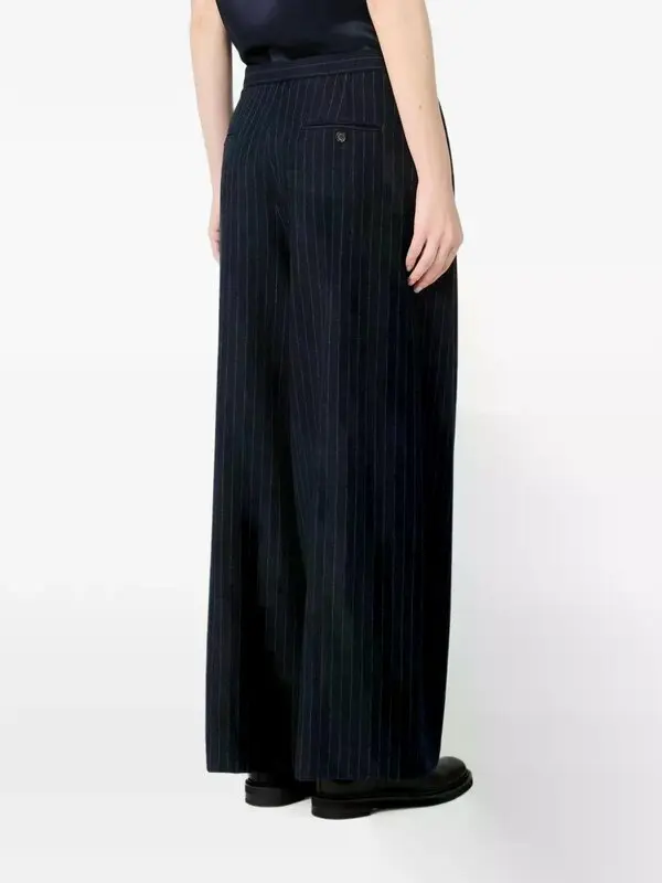 Max Mara Pinstripe-pattern Pleated Trousers - Blue